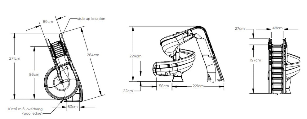 HELIX2® POOL SLIDE (Grey Granite) – My Online Pool Shop