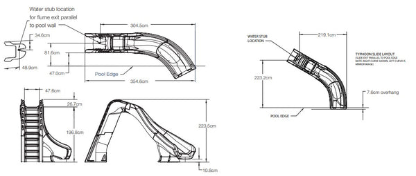 TYPHOON® POOL SLIDE (Sandstone-RIGHT Curve) – My Online Pool Shop