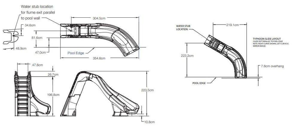 TYPHOON® POOL SLIDE (Sandstone-RIGHT Curve) – My Online Pool Shop